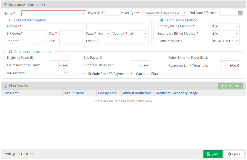New-insurance-screen | PracticeSuite - Help
