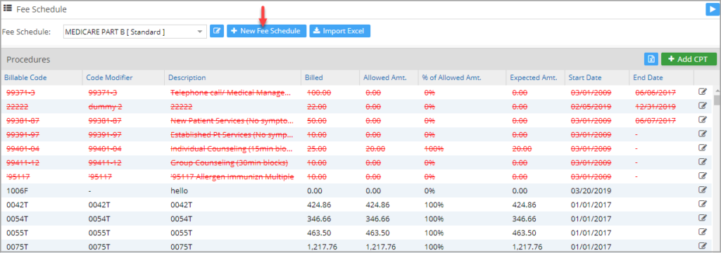 Create a Custom Fee Schedule | PracticeSuite - Help