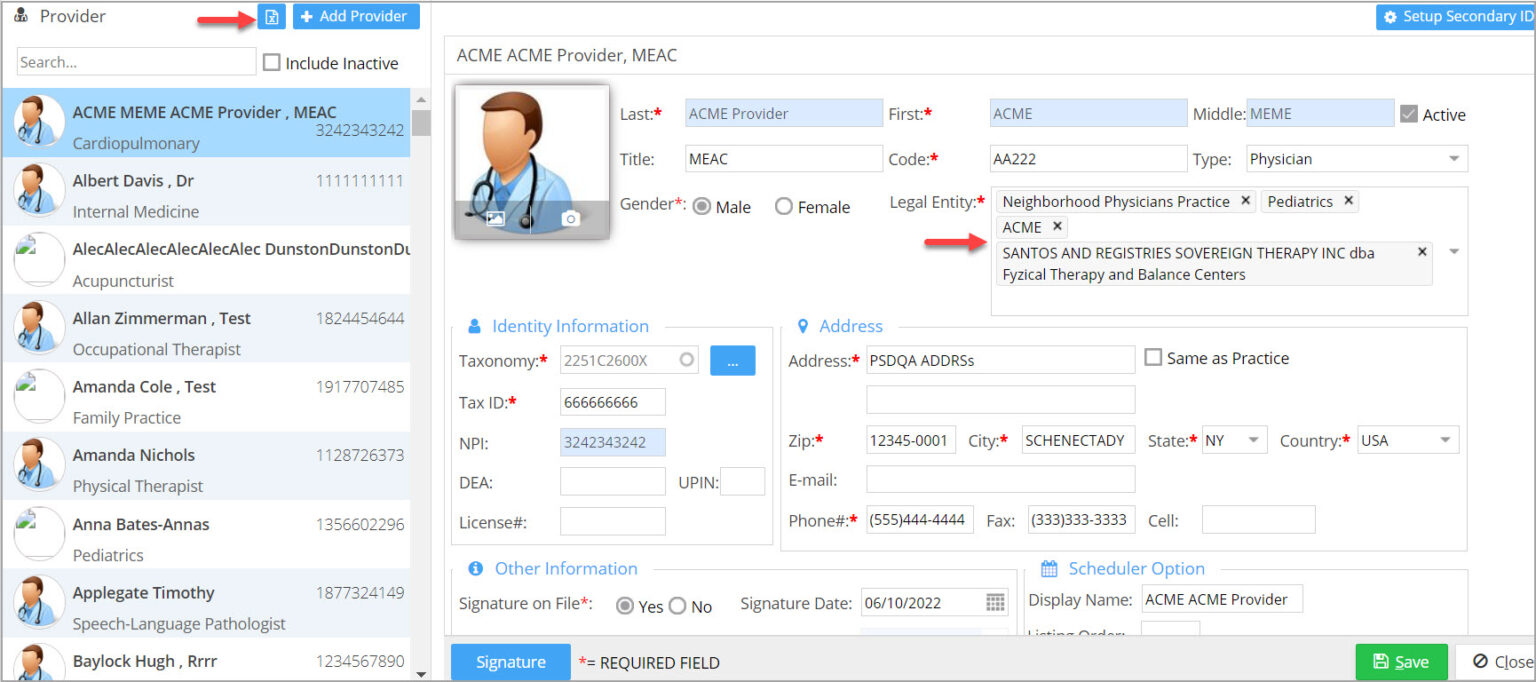providermaster – PracticeSuite – Help