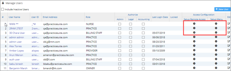 Configure User Access – PracticeSuite – Help
