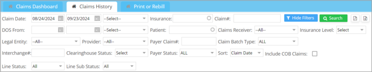 Claim History | PracticeSuite - Help