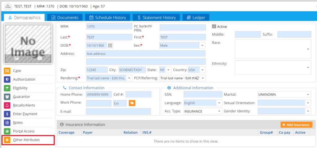 Demo-screen – PracticeSuite – Help