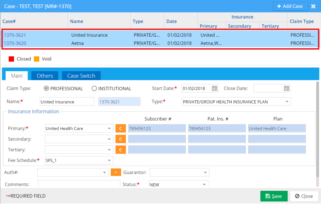 Case Switch – PracticeSuite – Help