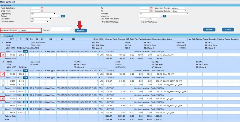 Mass Write Off | PracticeSuite - Help