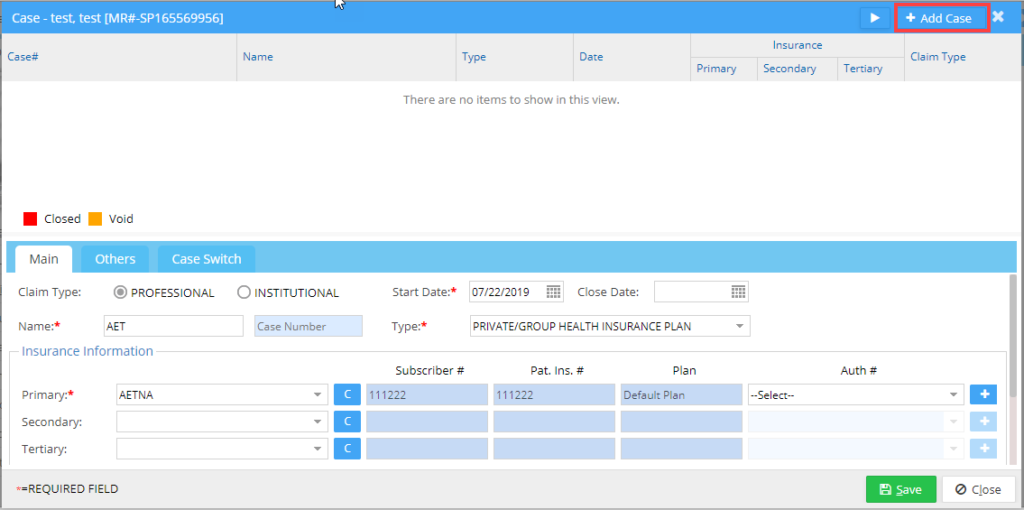 Case – PracticeSuite – Help