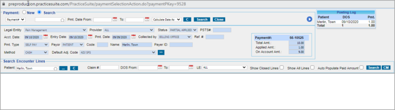 Payment Entry | PracticeSuite - Help