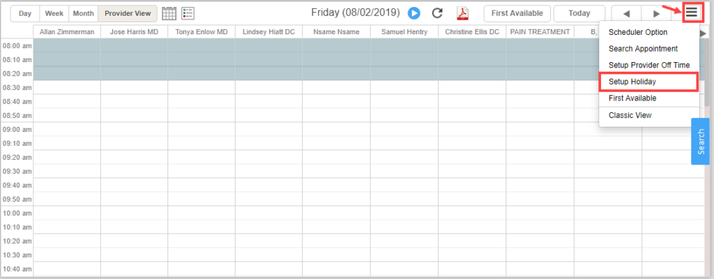Setup Lunch Time – PracticeSuite – Help