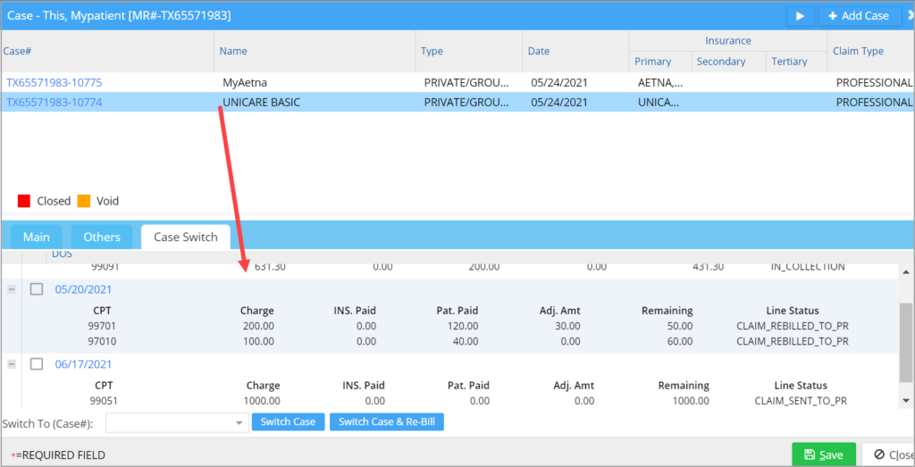 Switchcase1 | PracticeSuite - Help