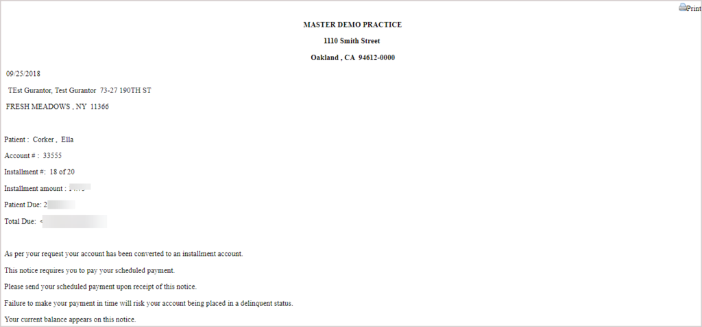 Generate Installment Letters – PracticeSuite – Help