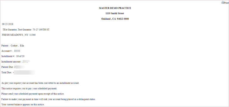 Generate Installment Letters – PracticeSuite – Help