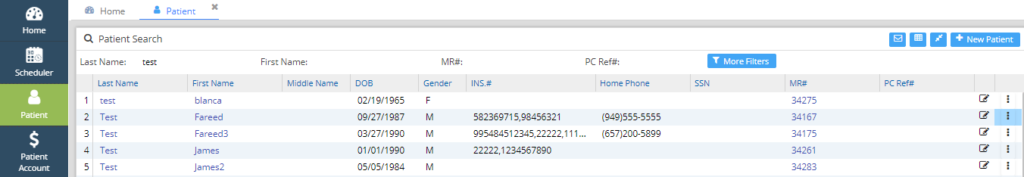 patient-search-screen | PracticeSuite - Help
