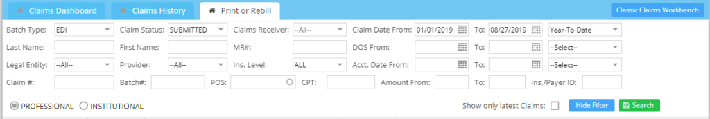 Print Electronic Claims to Paper – PracticeSuite – Help