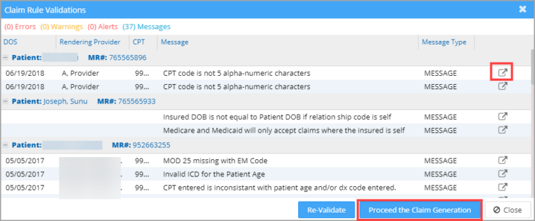 Claims Validation – PracticeSuite – Help
