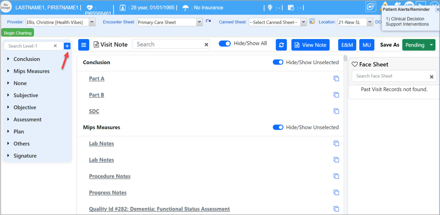 How To Add a Level-1 Component? – PracticeSuite – Help
