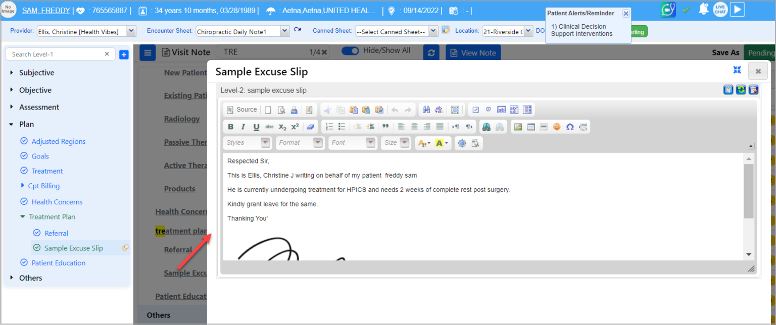 How to Add a Letter To a Chart? – PracticeSuite – Help