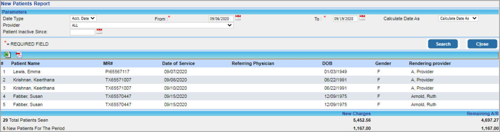 E3. New Patients Report – PracticeSuite – Help