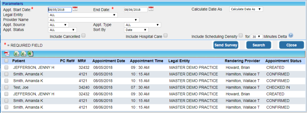 report generated view – PracticeSuite – Help