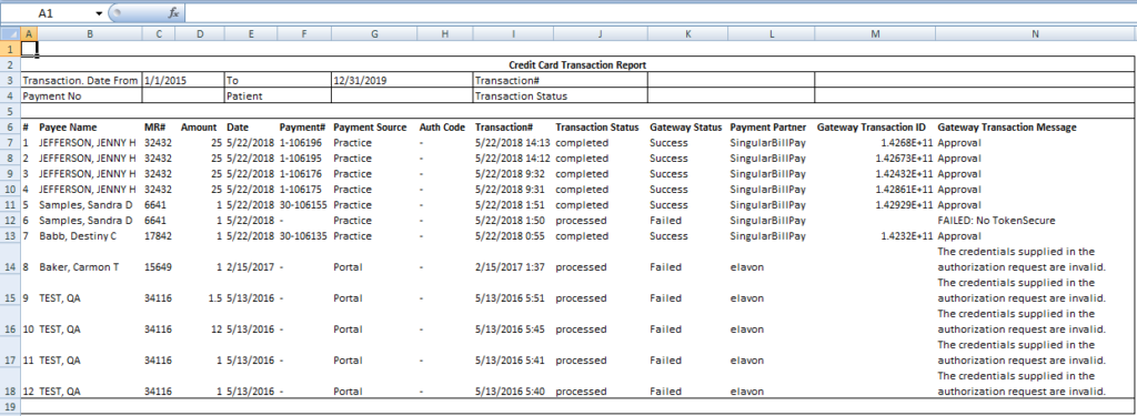 Sample-excel – PracticeSuite – Help