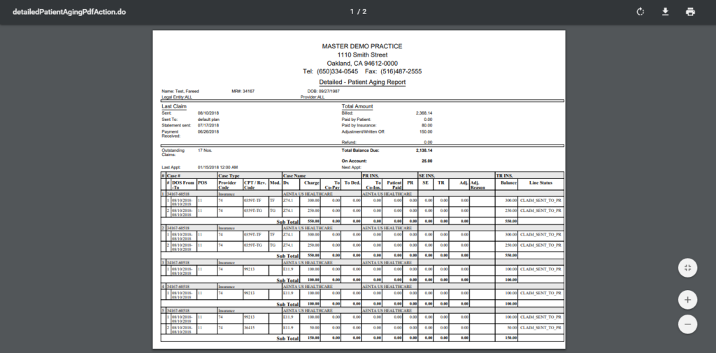 sample-pdf-detailed-patient-aging-report | PracticeSuite - Help