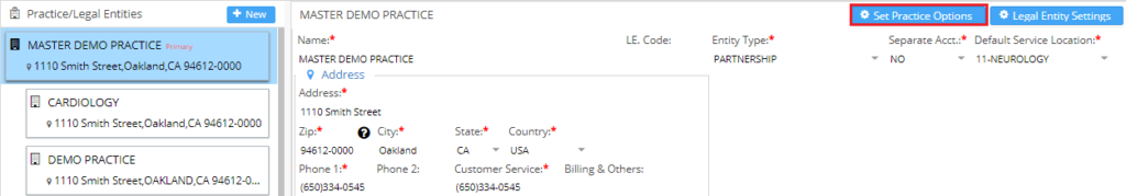 setup-practice-options-screen – PracticeSuite – Help