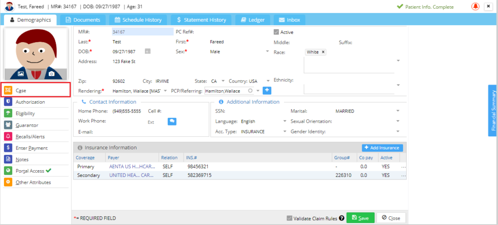 patient-demographics-case – PracticeSuite – Help
