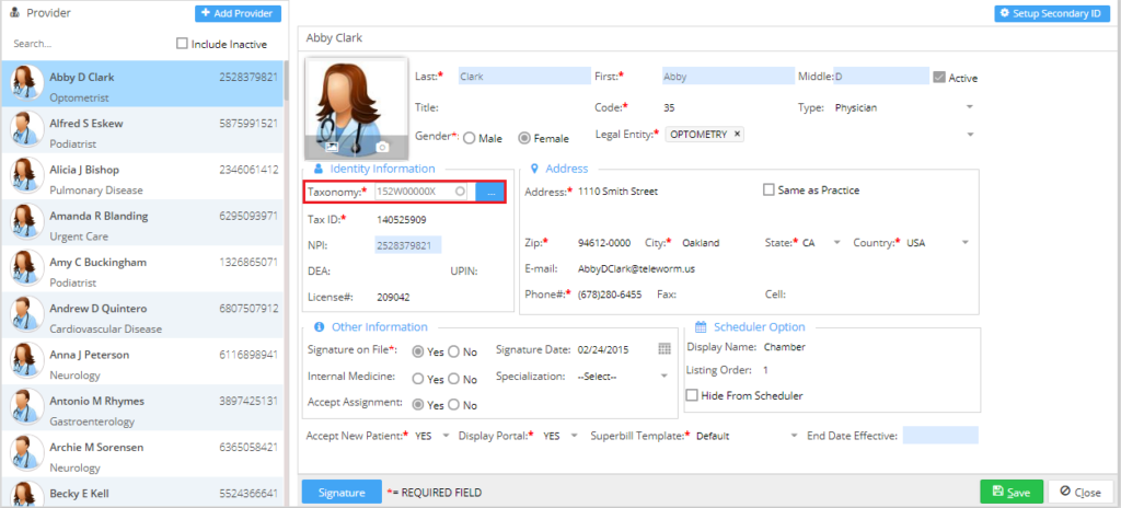 setup-provider-taxonomy | PracticeSuite - Help