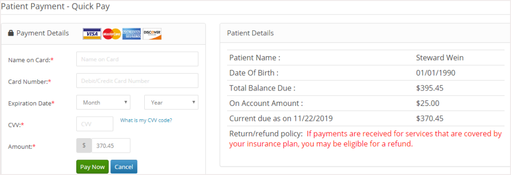 Credit Card Payment & QuickPay from Patient Portal | PracticeSuite - Help