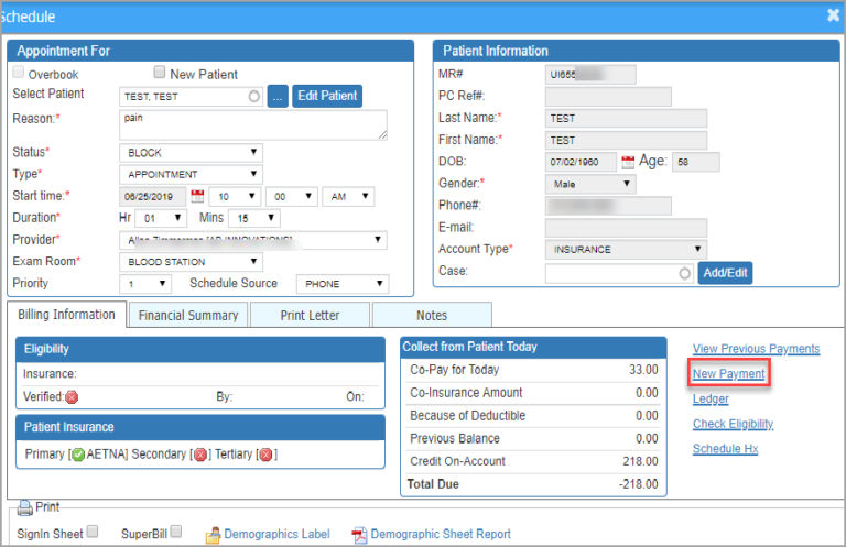 Collect Patient Payment from Scheduler – PracticeSuite – Help