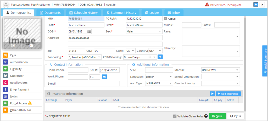 DemoAfterSave – PracticeSuite – Help