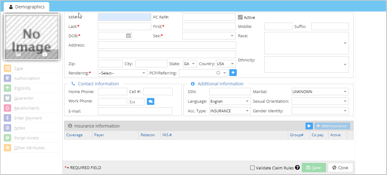 Demographics – PracticeSuite – Help