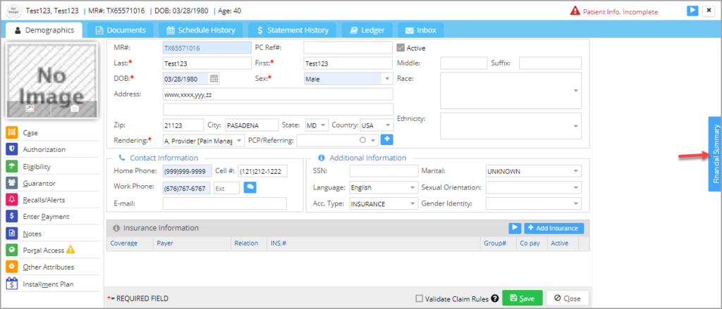 Patient Demographics – PracticeSuite – Help