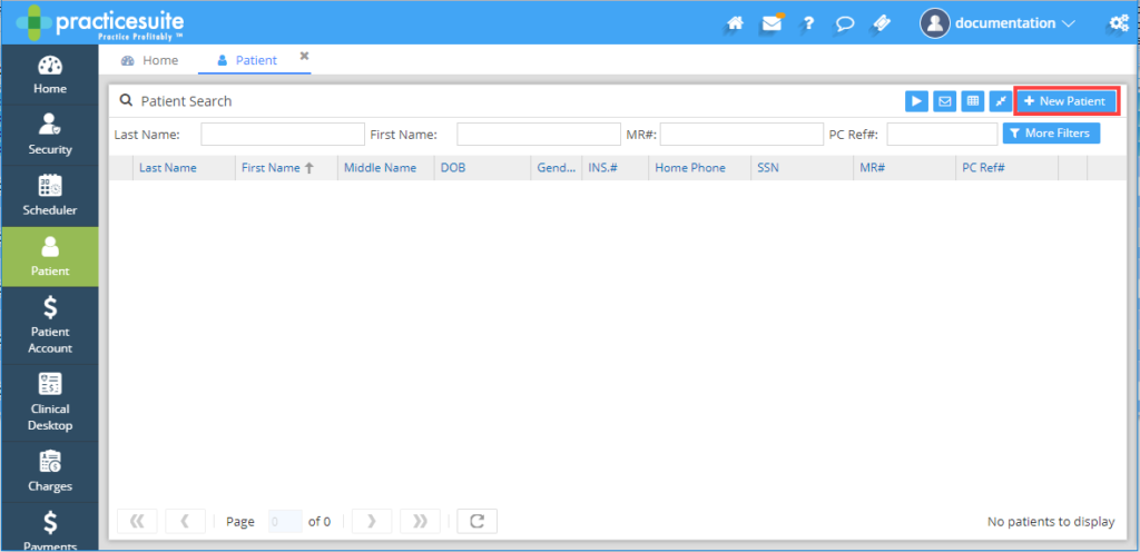 pat search – PracticeSuite – Help