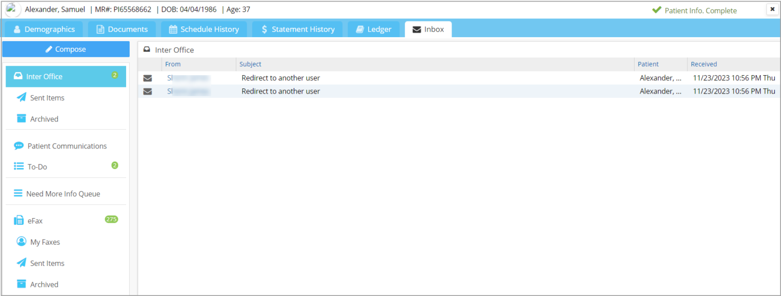 Patient Inbox – PracticeSuite – Help