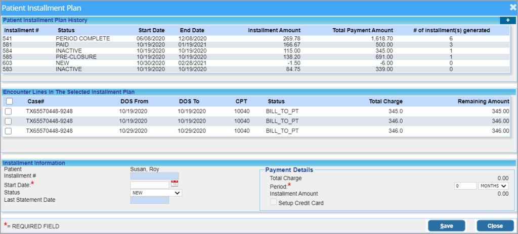Installment Setup – PracticeSuite – Help