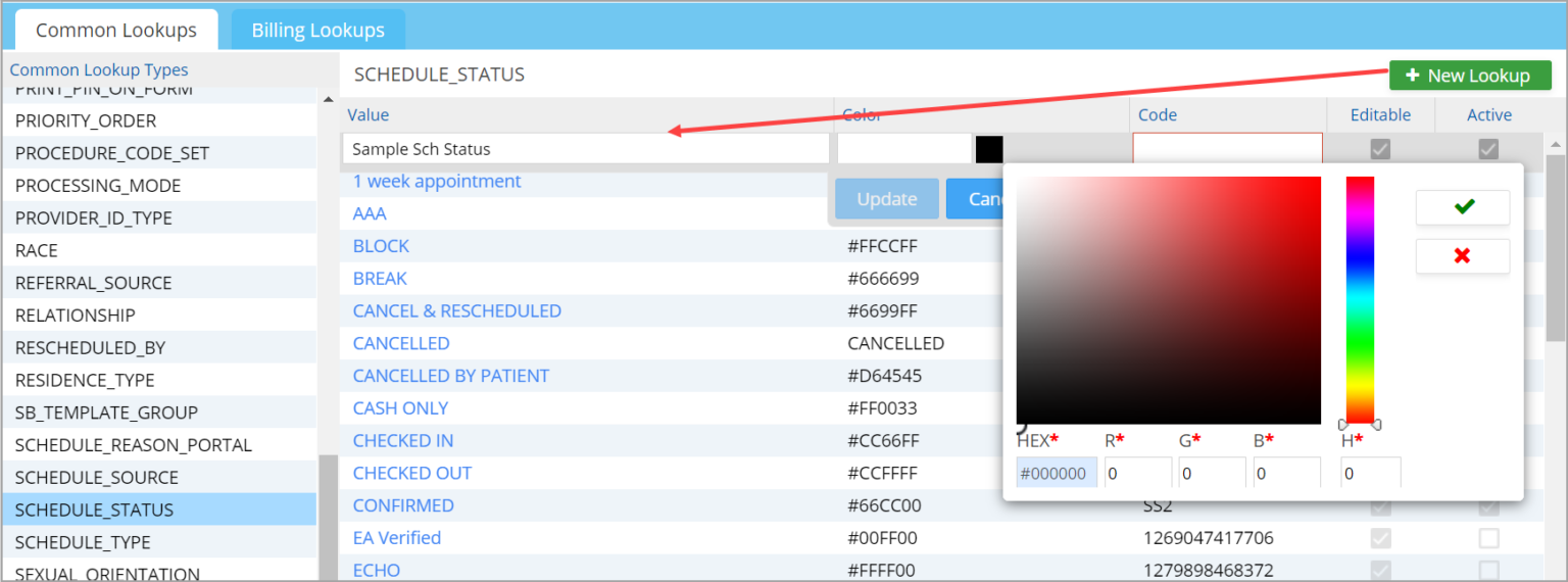 Personalize Schedule Status – PracticeSuite – Help
