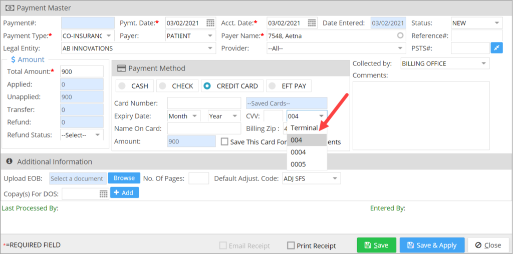 EMV-Enabled Credit Card Terminals – PracticeSuite – Help