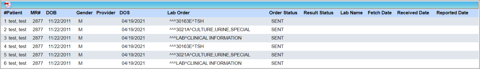 K4. Lab Order/Result Detailed Report | PracticeSuite - Help
