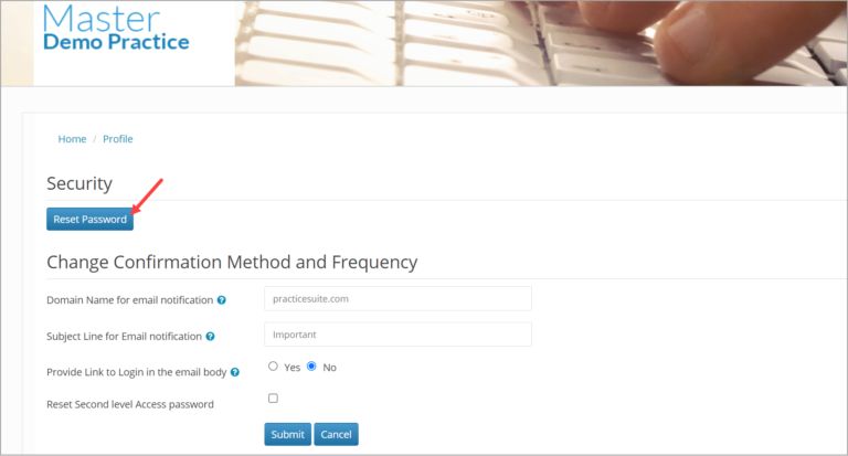 ResetpasswdButton | PracticeSuite - Help