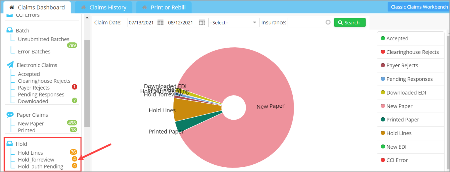 Claims Dashboard | PracticeSuite - Help