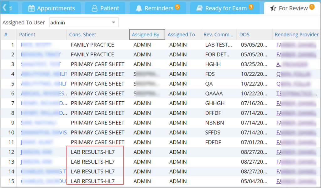 ForReviewTab1.1 | PracticeSuite - Help