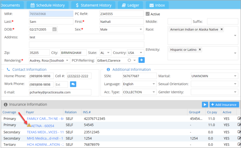 Insurance – PracticeSuite – Help
