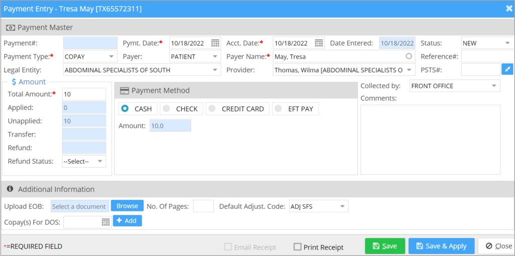 payscreen – PracticeSuite – Help