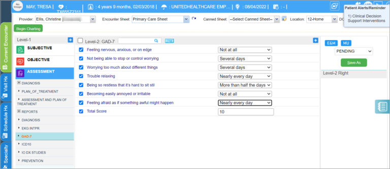 GAD-7 Calculation – PracticeSuite – Help