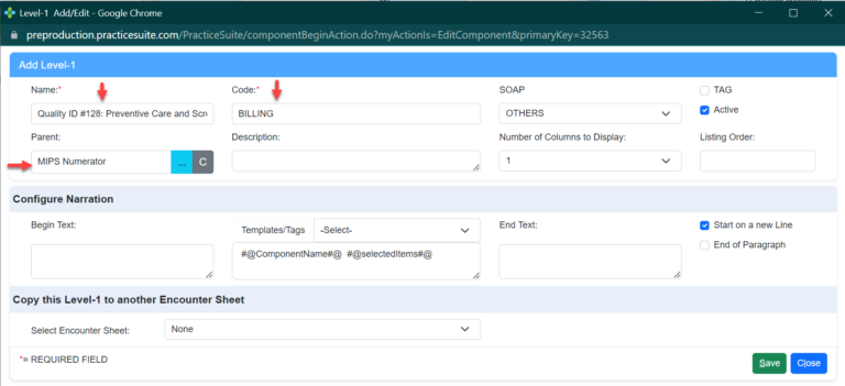 Numerator Setup for Quality Measures – PracticeSuite – Help