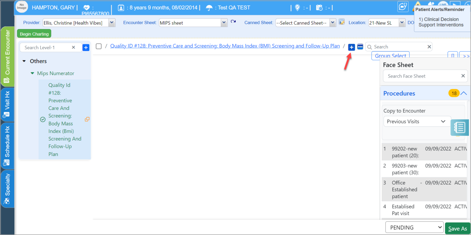 Numerator Setup for Quality Measures – PracticeSuite – Help