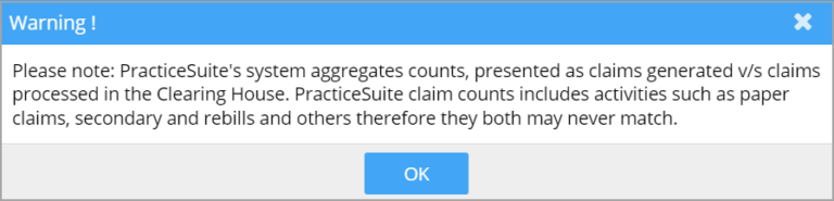 ClaimsDashboardmsg – PracticeSuite – Help