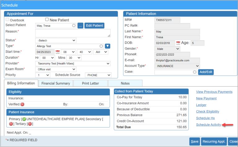 apptlog – PracticeSuite – Help