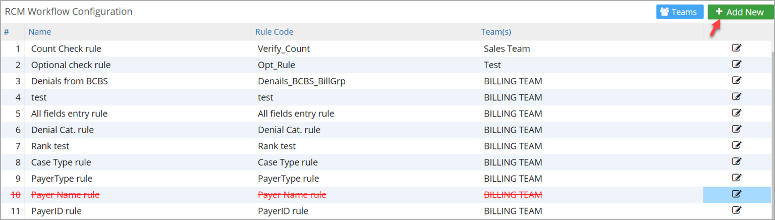 RCMRulelisting | PracticeSuite - Help