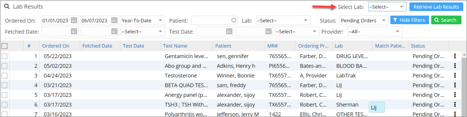 lab hub main page | PracticeSuite - Help