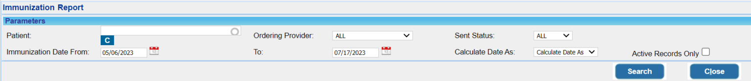 Immunization Report – PracticeSuite – Help